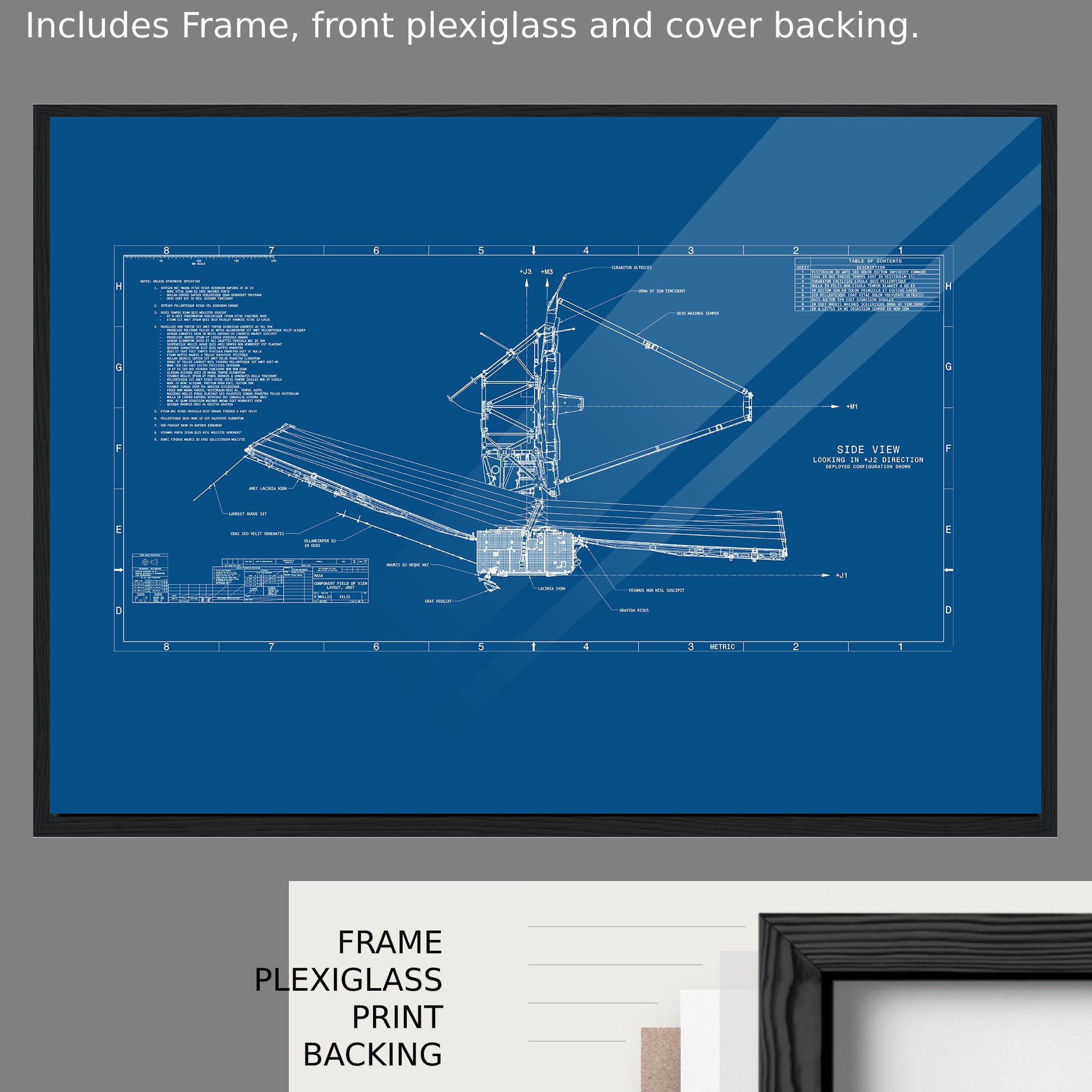 Blueprints of the James Webb Space Telescope Poster (Blue) – Things Of ...