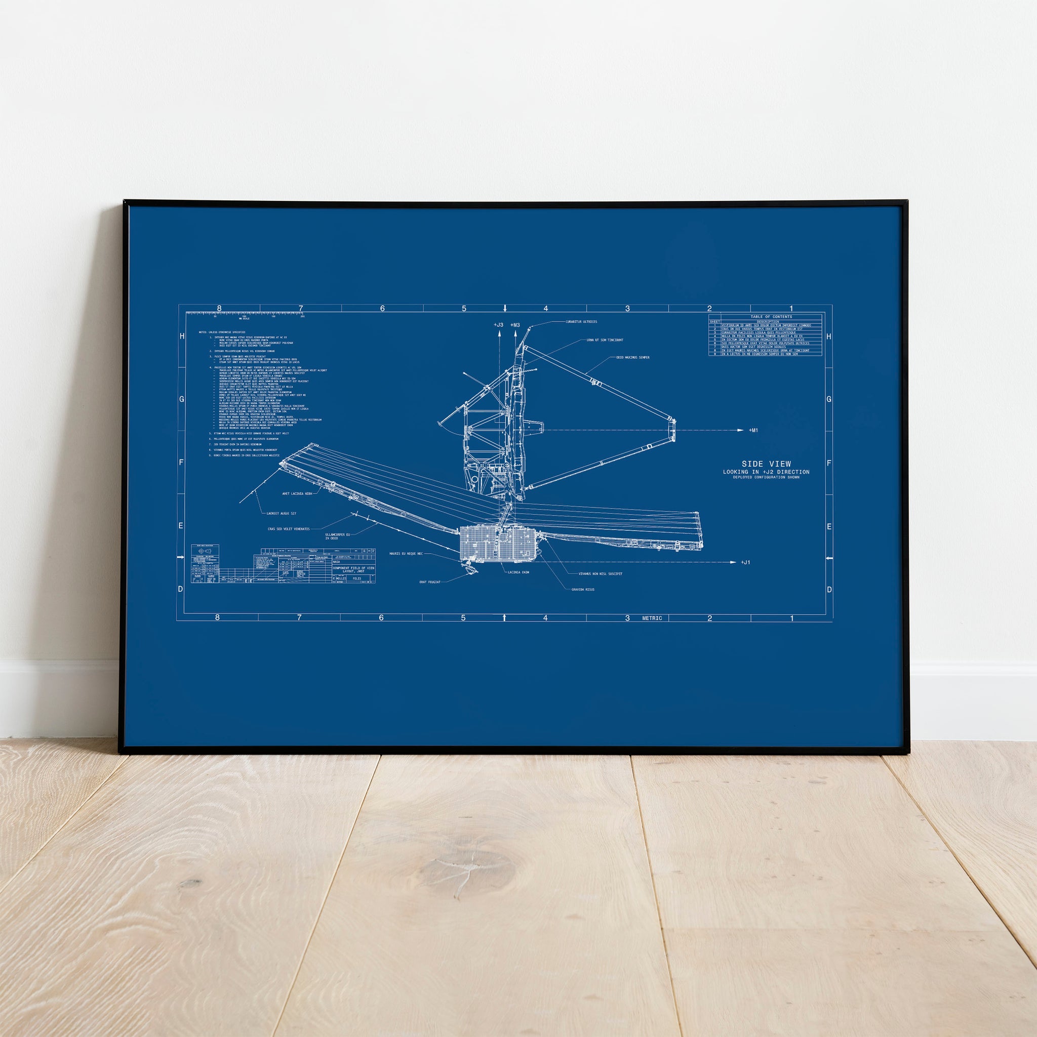 Blueprints of the James Webb Space Telescope Poster (Blue) – Things Of ...