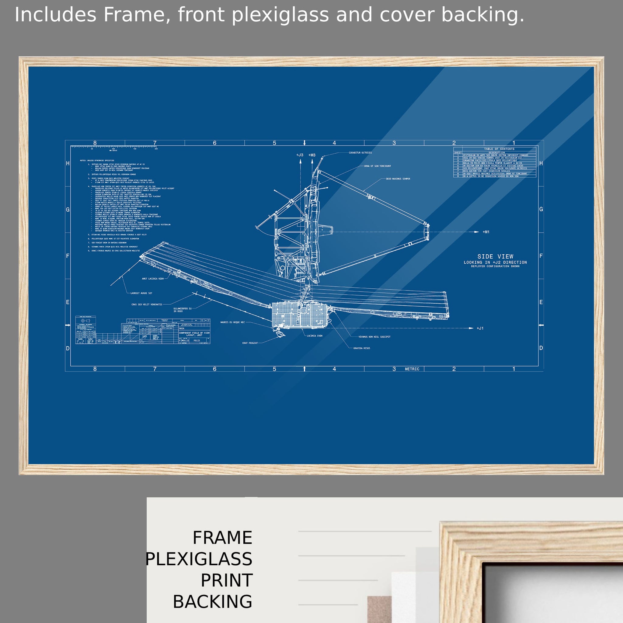 Blueprints of the James Webb Space Telescope Poster (Blue) – Things Of ...